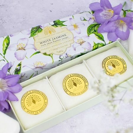 English Soap Company - Gift Boxed Hand Soaps White Jasmine & Sandalwood ...