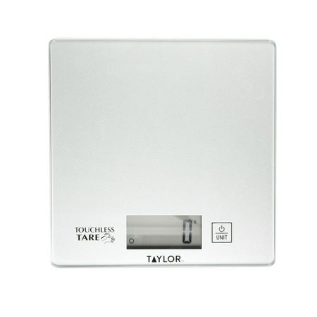Taylor Pro Compact Digital Kitchen Scales with Touchless Tare - Silver ...