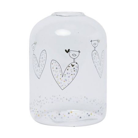 Belly Button Designs - Borosilicate Glass Vase - Confetti Heart & Bird ...