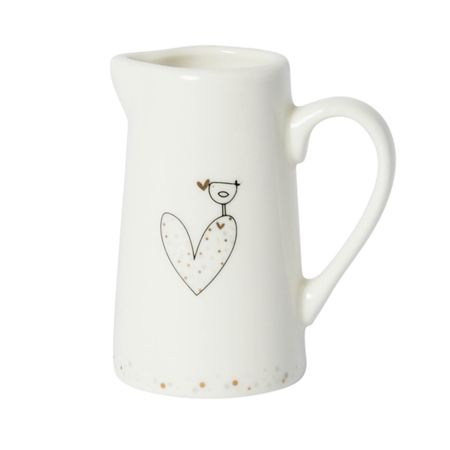 Belly Button Designs - Ceramic Jug Small - Bird & Heart only £7.49
