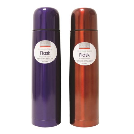 Fine Elements - Coloured Stainless Steel Flask Assortment only £9.99
