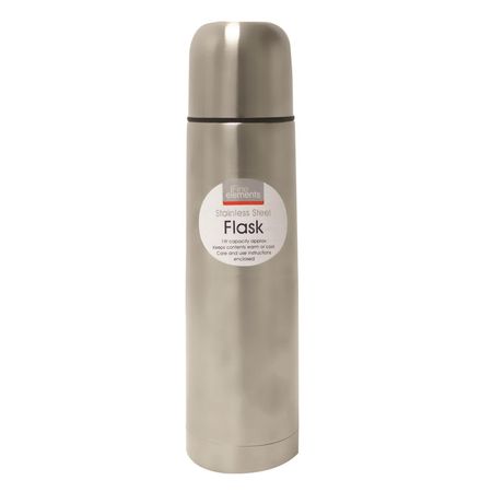 Fine Elements - Stainless Steel Flask 1 Litre only £11.99